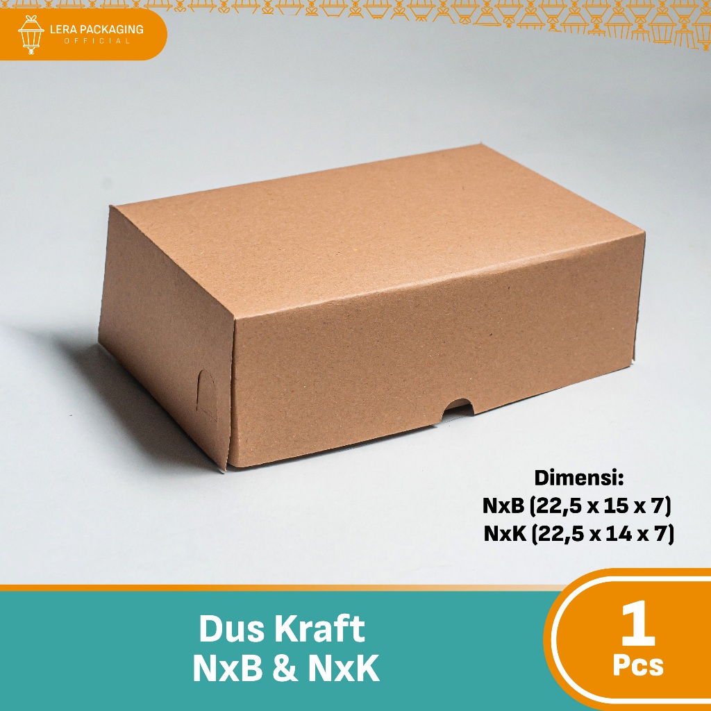 Jual NX - Dus Kotak Kraft Coklat/Dus Kotak Kue/Kotak Nasi/Kotak Snack ...