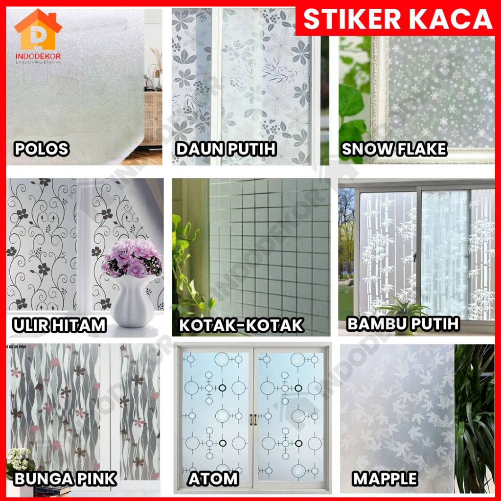 Jual Stiker Kaca Sandblast Sunblast Sanblast - Sticker Kaca Buram Motif ...