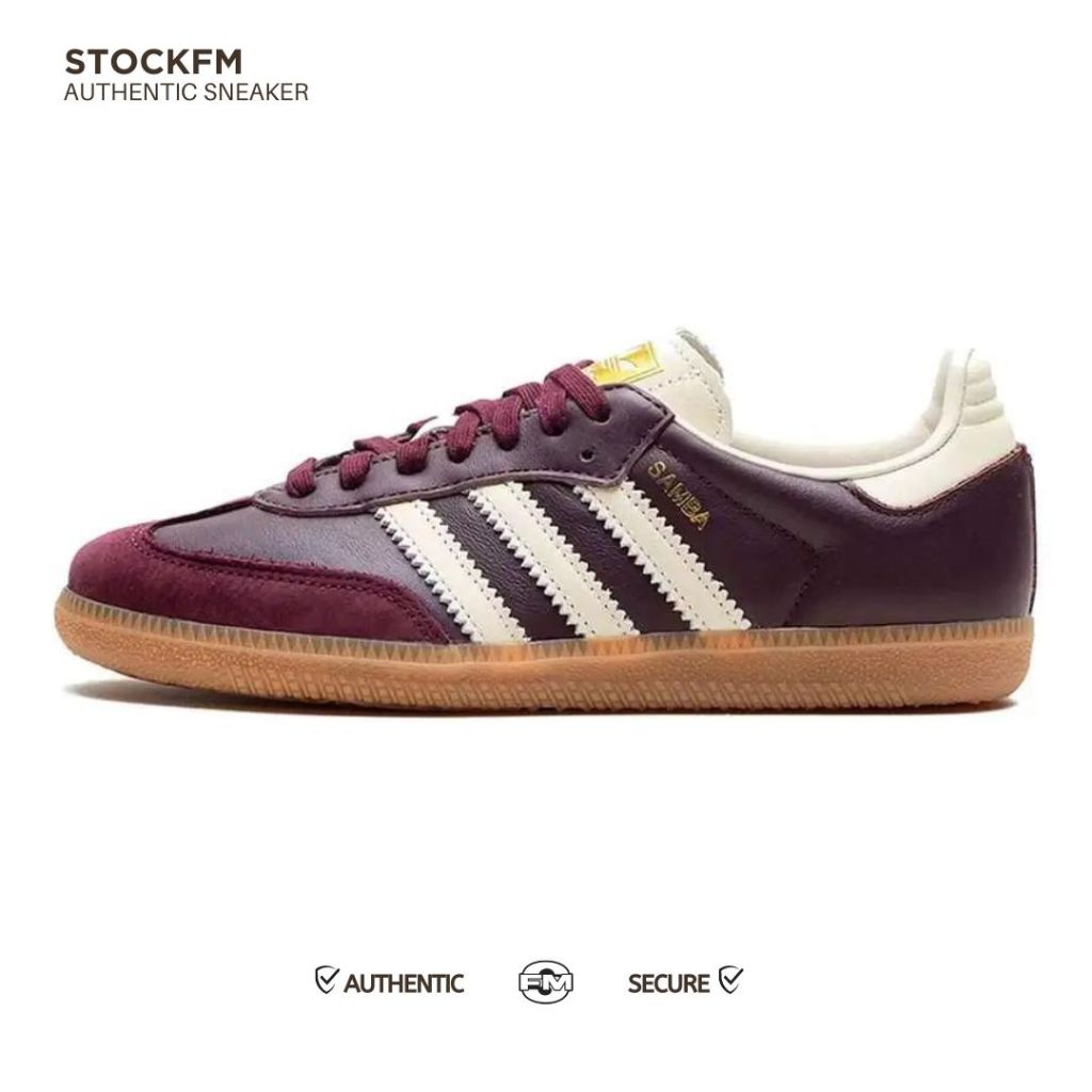 Jual Adidas Samba OG Maroon Cream White Gold Metallic (W) Original ...