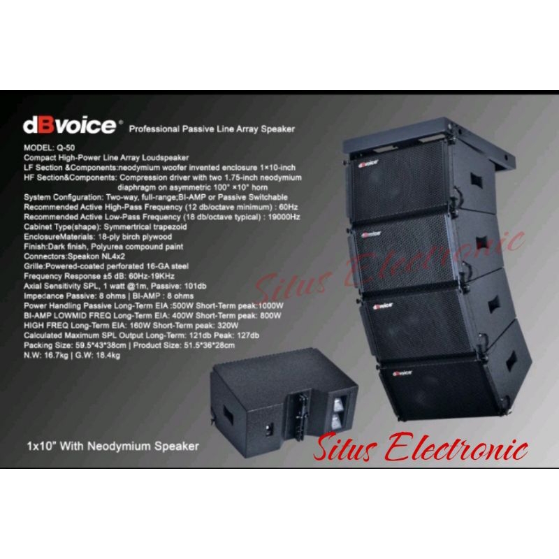 Jual Speaker Line Array dB Voice Q 50 Original 10 inch Passive Dbvoice ...