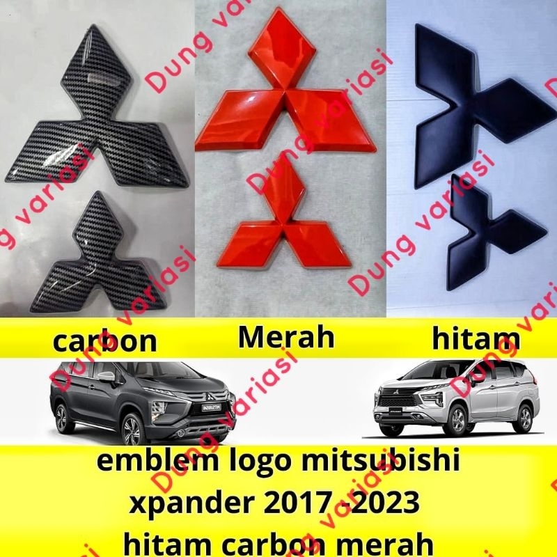 Jual logo/emblem mitsubishi xpander carbon hitam merah 2017,2020,2024 ...