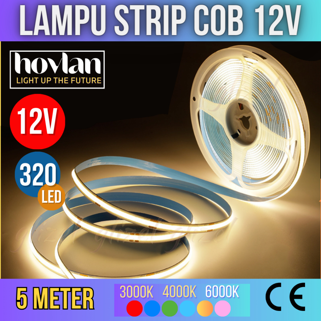 Jual Lampu Strip Led Cob 12V 5 meter Selang Pita Hias Flexible | Shopee ...