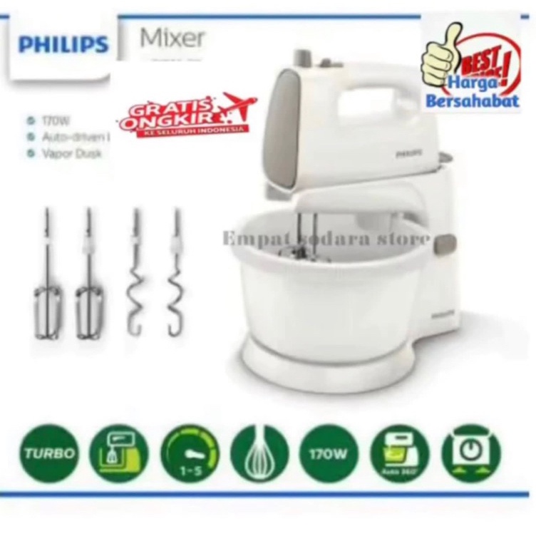 Jual Philips Stand Mixer HR15385 17 Watt Stand Mixer with Bowl Pengocok Adonan Kue Pengocok ...