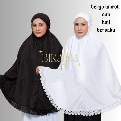 Jual Bergo Umroh Haji Bahan Katun Premium Hijab Cantik Bersaku Jumbo | Shopee Indonesia
