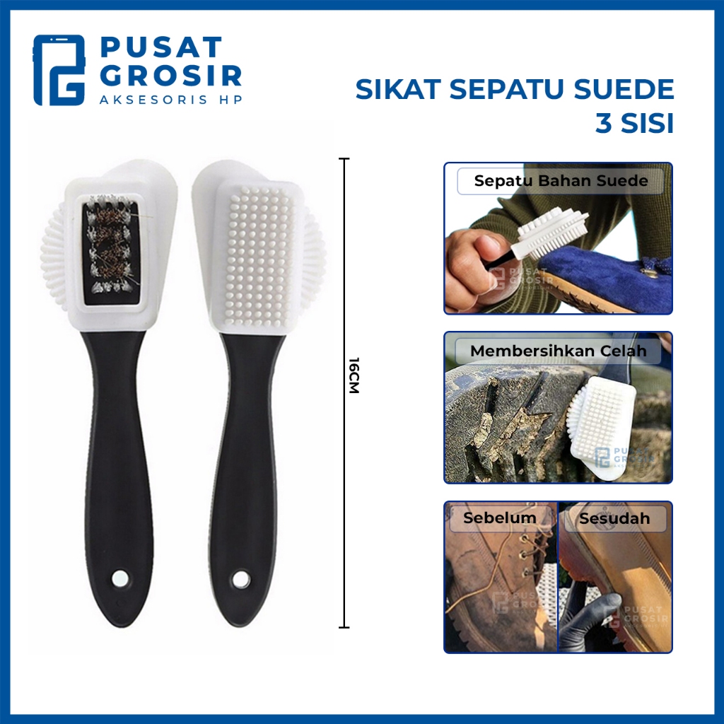 Jual Sikat Sepatu Suede 3 Sisi Nubuck Brush Alat Sikat Pembersih ...