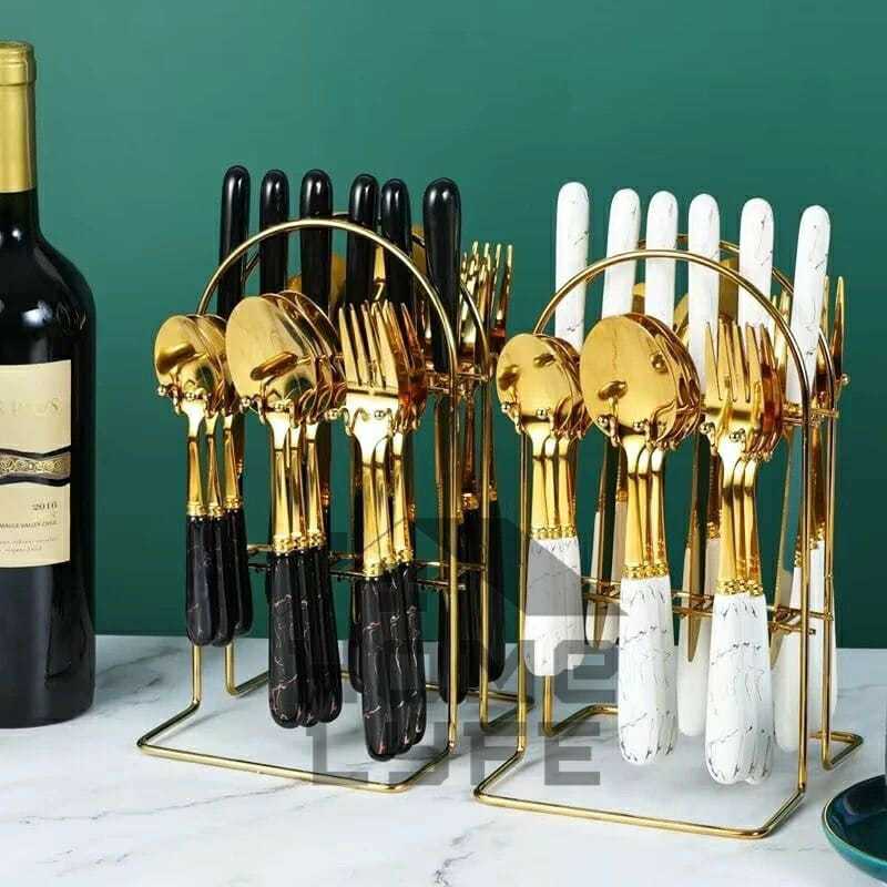 Jual Ho-Ly Sendok Sultan Gold Marble / Sendok Set Keramik / Sendok Set ...