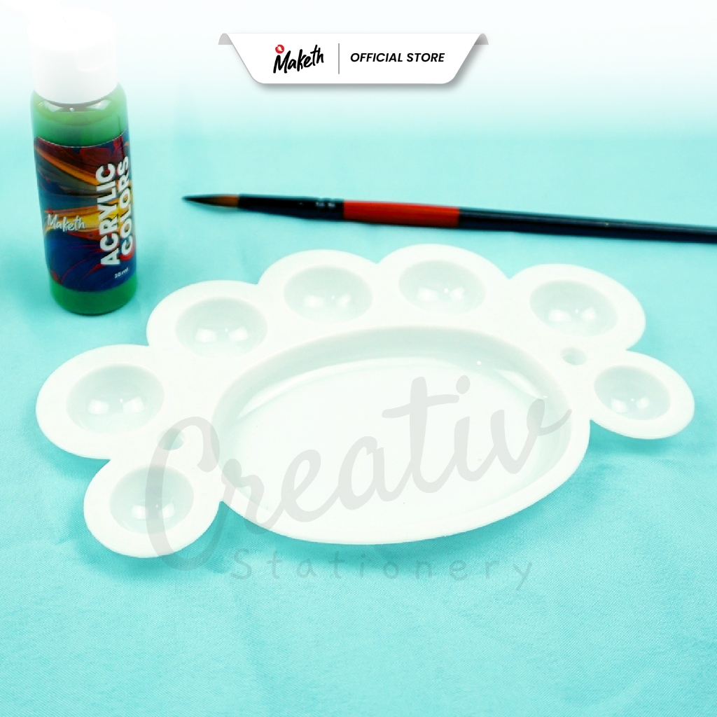 Jual Palet Lukis Putih Doff Painting Palette Plastic White Pl-Pls-1 ...