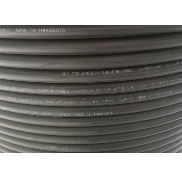 Jual Kabel Listrik Tufur NYY 3x6 ISI 3 / 6 MM Supreme Lidi Kawat ...