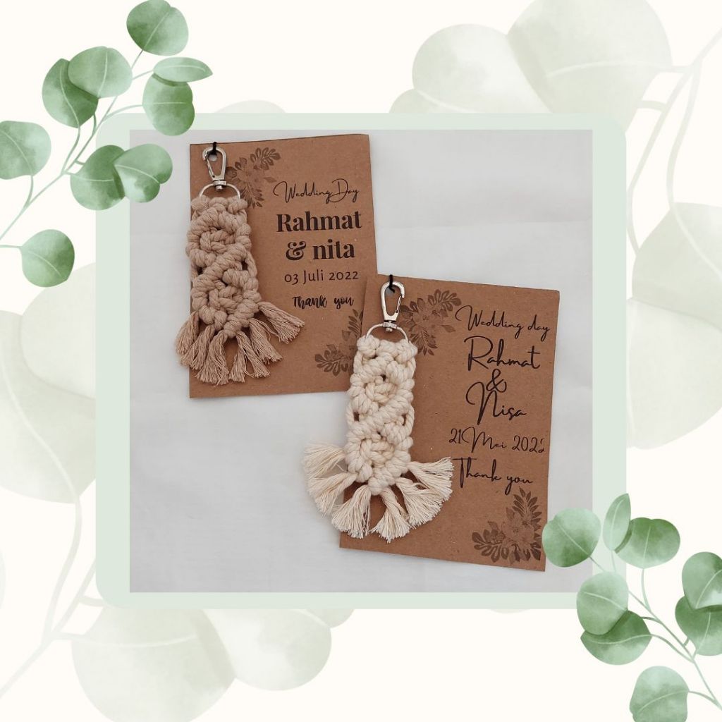 Jual Souvenir rustic gantungan kunci macrame keychain| souvenir ...