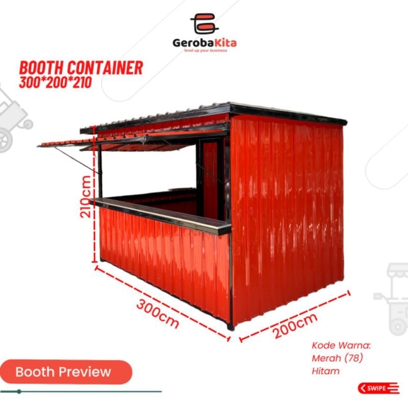 Jual booth kontainer ukuran 300x200x210 custom lantai | Shopee Indonesia