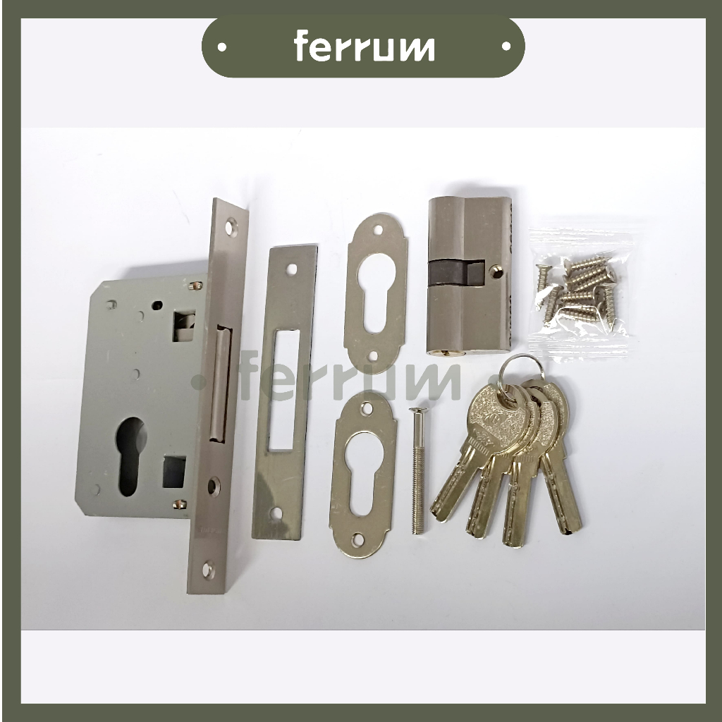 Jual [ FERRUM ] Body Kunci Pintu Dorong Geser Body Kunci Sliding ...