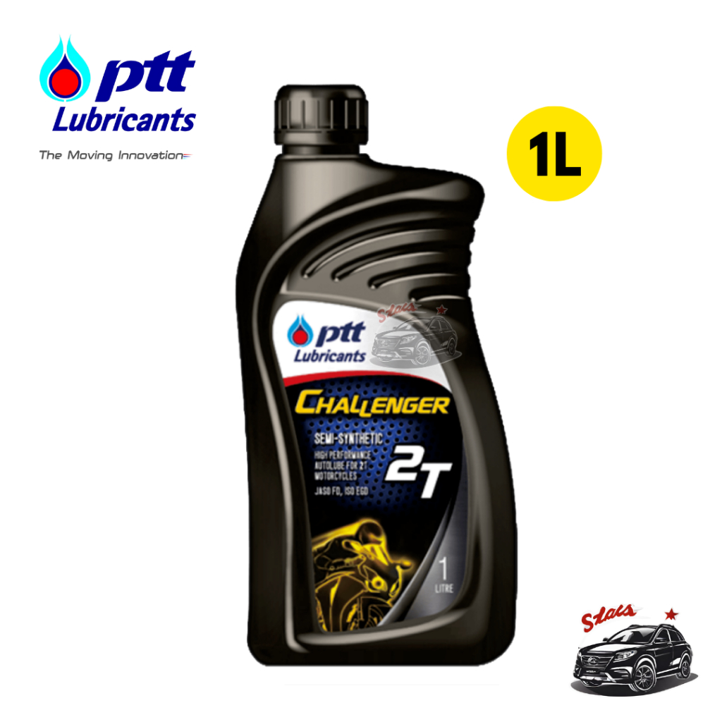 Jual PTT Lubricants Challenger 2T Semi Sythetic 1 Liter Jaso FD ISO EGD Oli Samping Motor ...