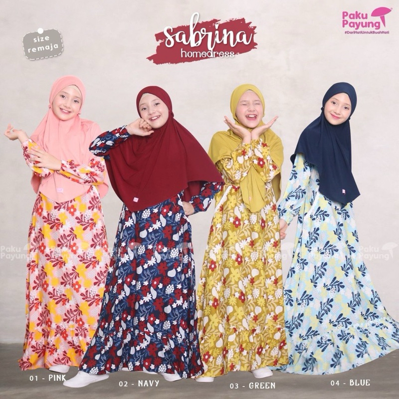 Jual Sabrina Gamis anak set jilbab Ori by paku payung / Sabrina paku ...