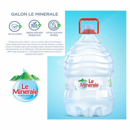 Jual LE MINERALE GALON 15 LITER /LE MINERALE AIR MINUM GALON 15 LITER ...