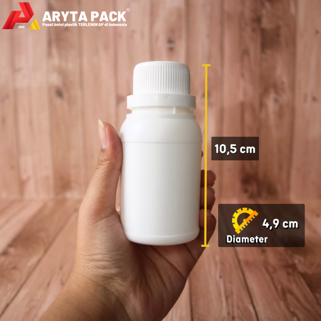 Jual Botol plastik HDPE 100ml labor agro putih susu minuman madu kimia handsanitizer tutup warna ...