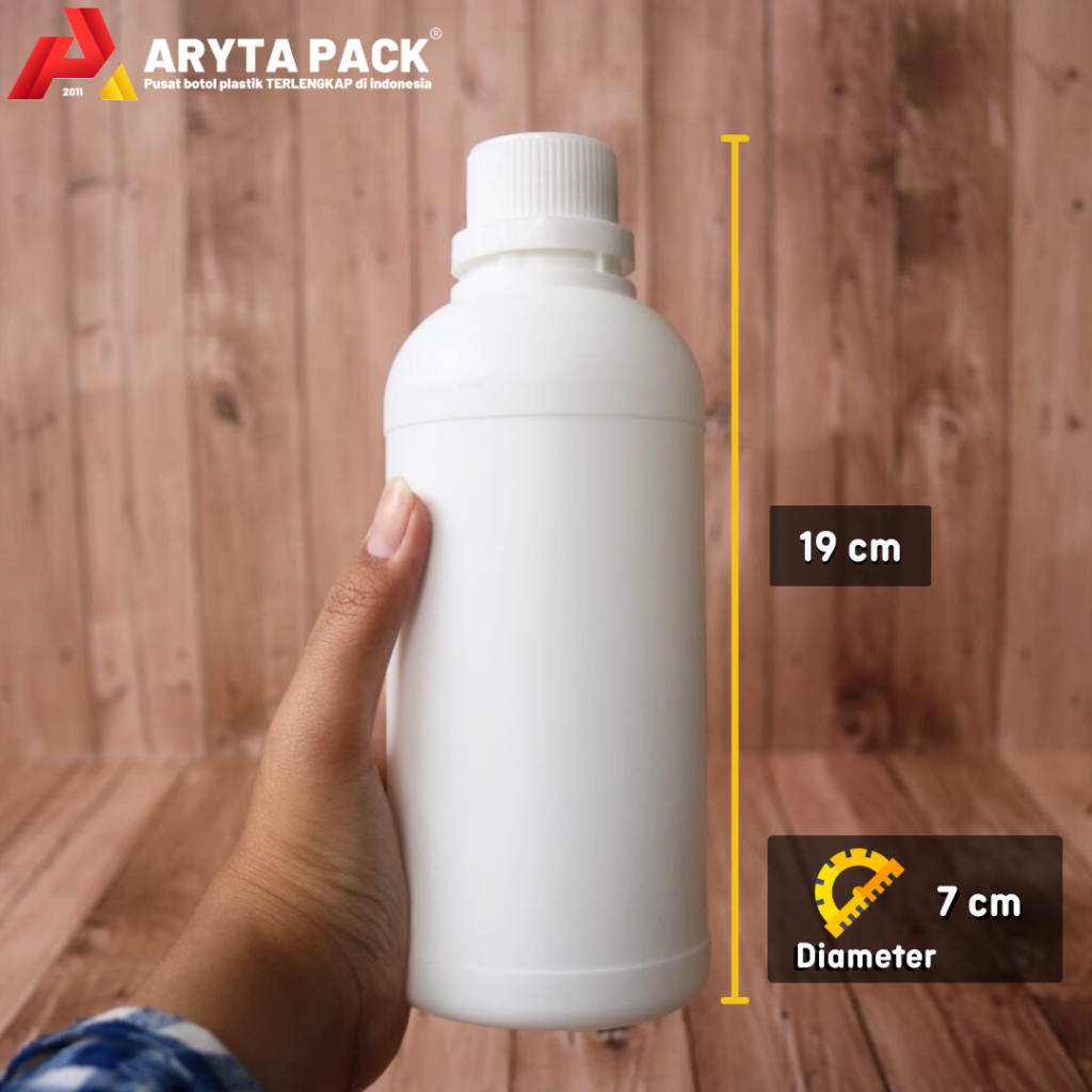 Jual Botol plastik HDPE 500ml labor agro putih susu minuman madu kimia handsanitizer tutup warna ...