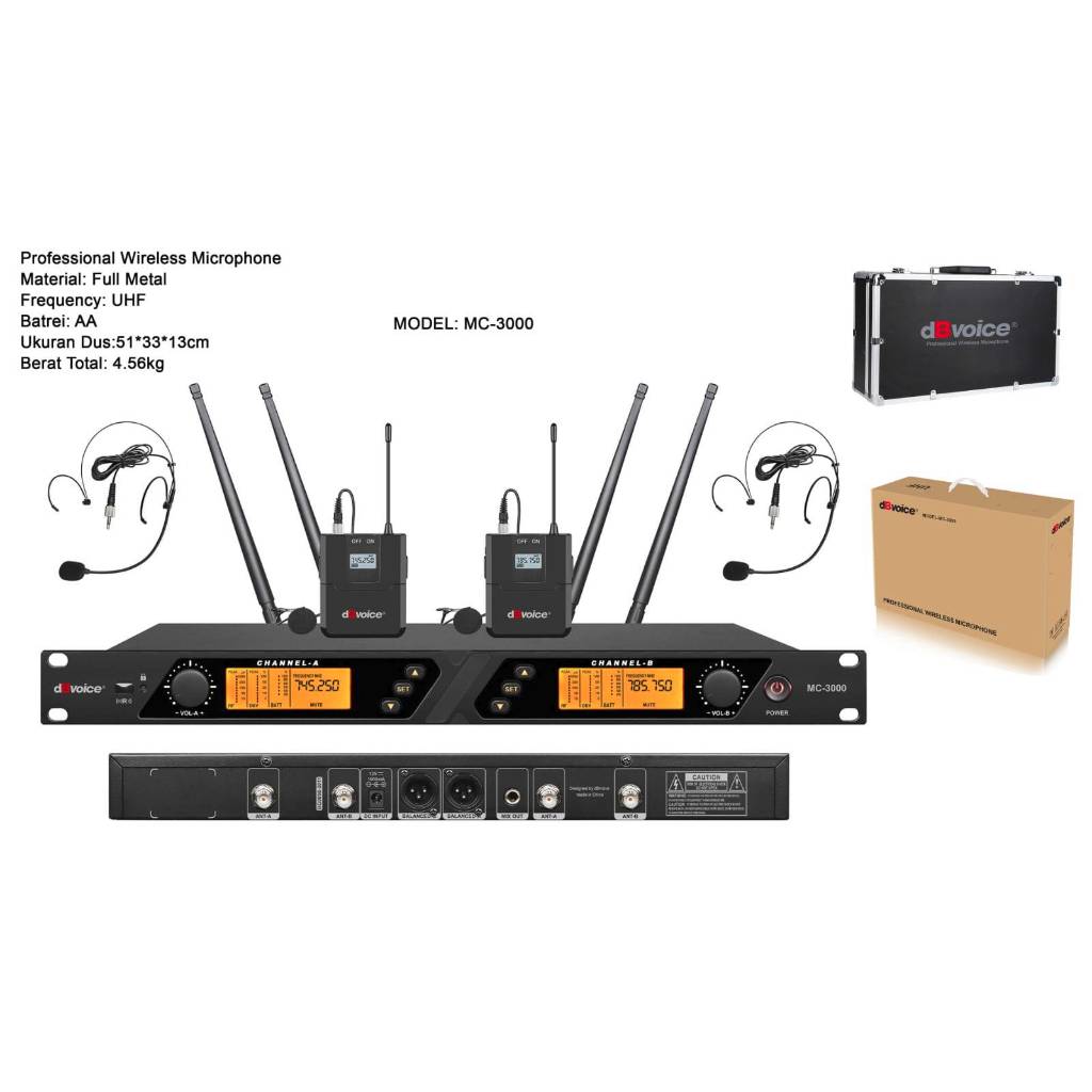 Jual MIC WIRELESS DBVOICE MC300 MC 3000 JEPIT HEADSET FREE KOPER ...