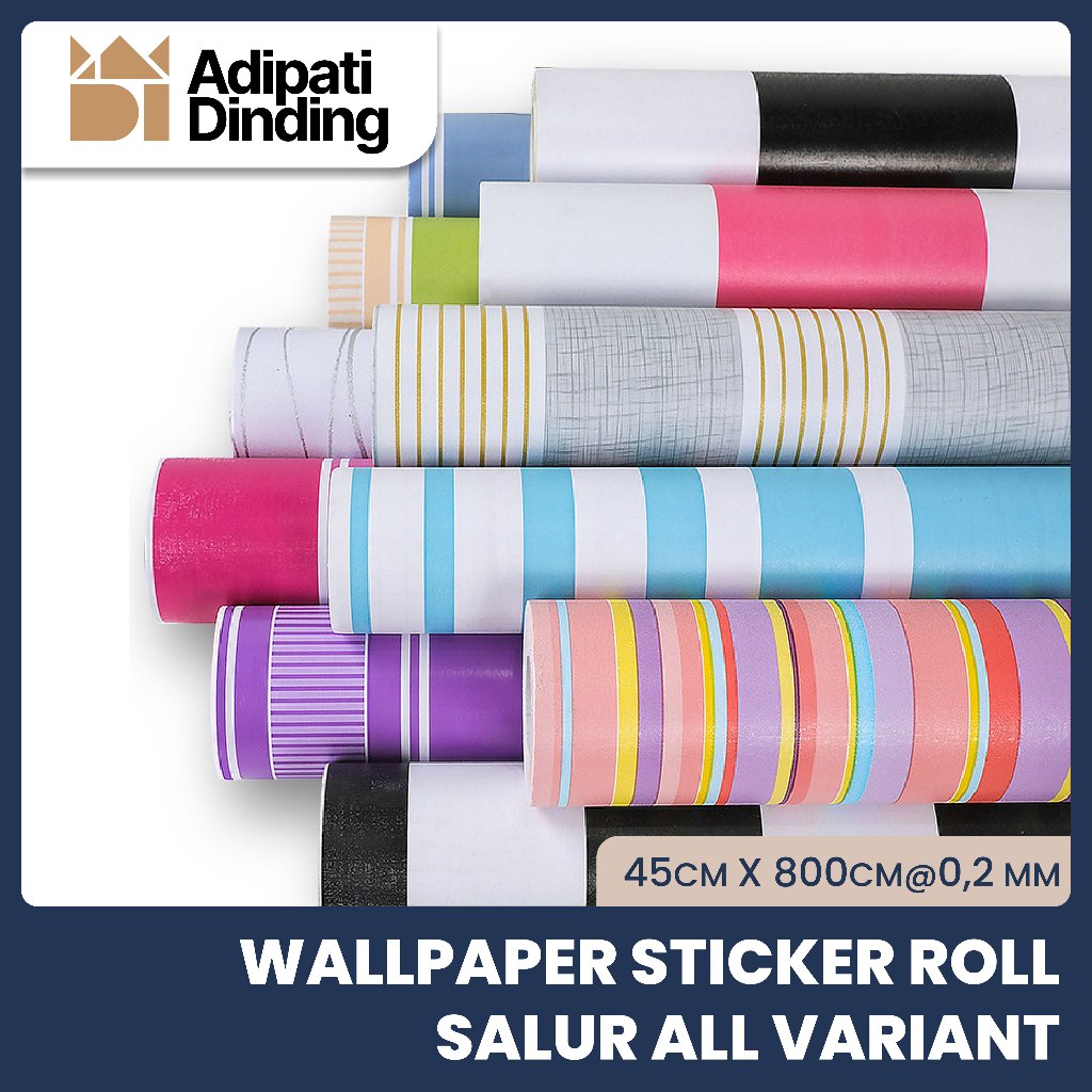 Jual Wallpaper Stiker Dinding Motif Salur All Variant Ukuran 45 Cm x 8 Meter | Shopee Indonesia