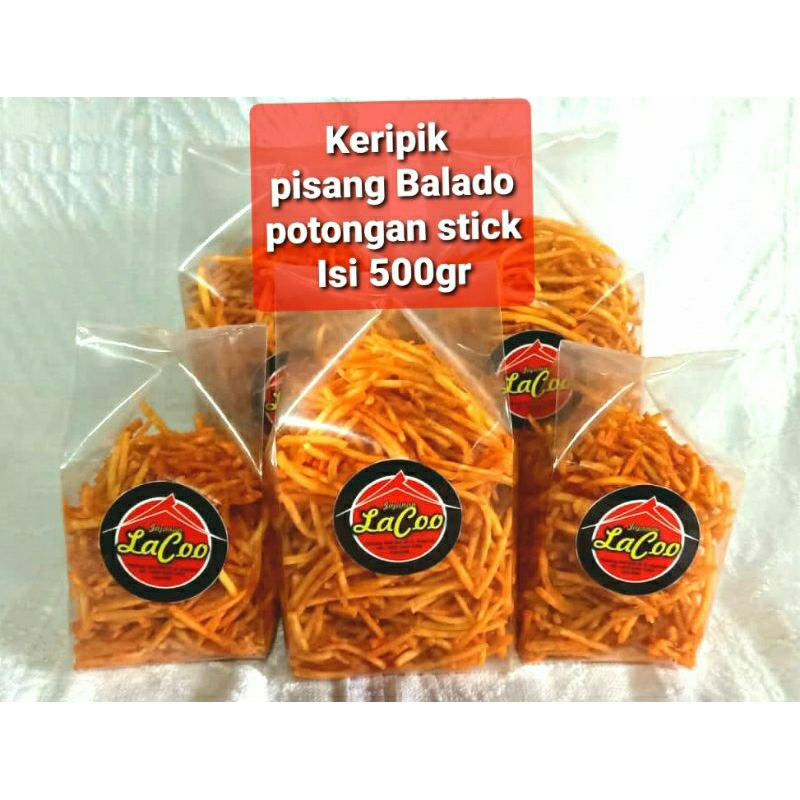 Jual Snack Lebaran / Keripik pisang Rasa Balado potongan stick Isi ...