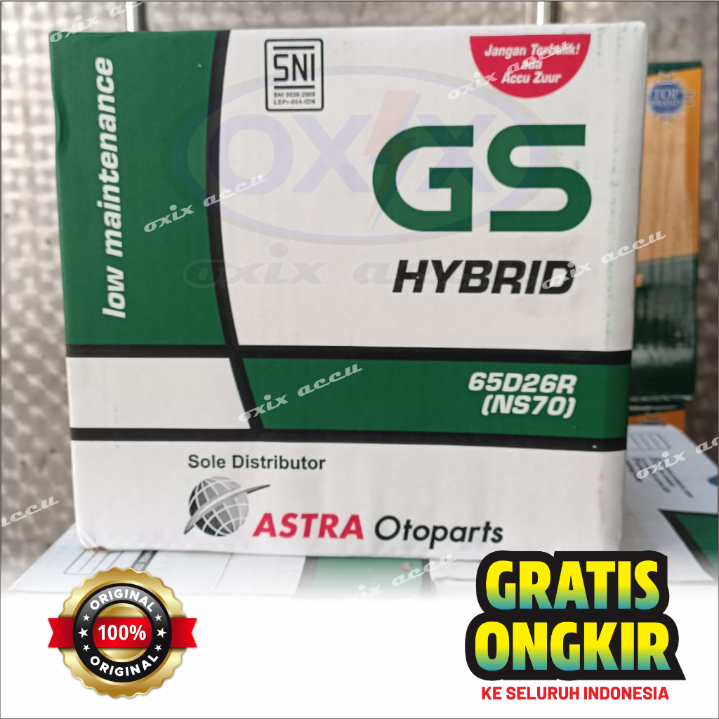 Jual OXIX ACCU Aki GS ASTRA Hybrid NS70 ORIGINAL | Shopee Indonesia