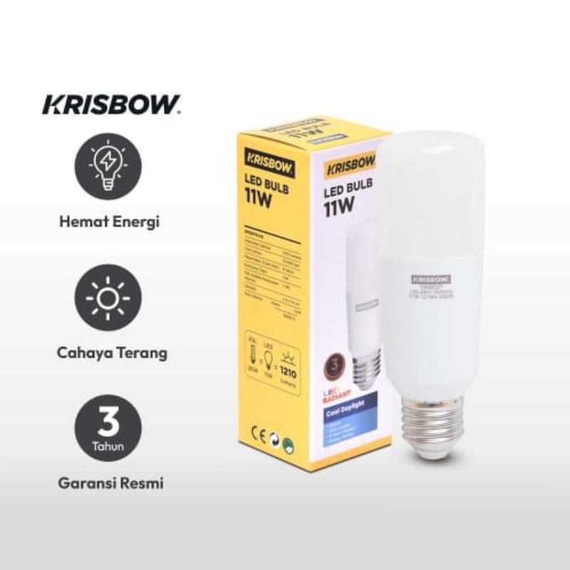 Jual Krisbow Radiant Bohlam Led Tubular 11 Watt - Cool Daylight | Shopee Indonesia