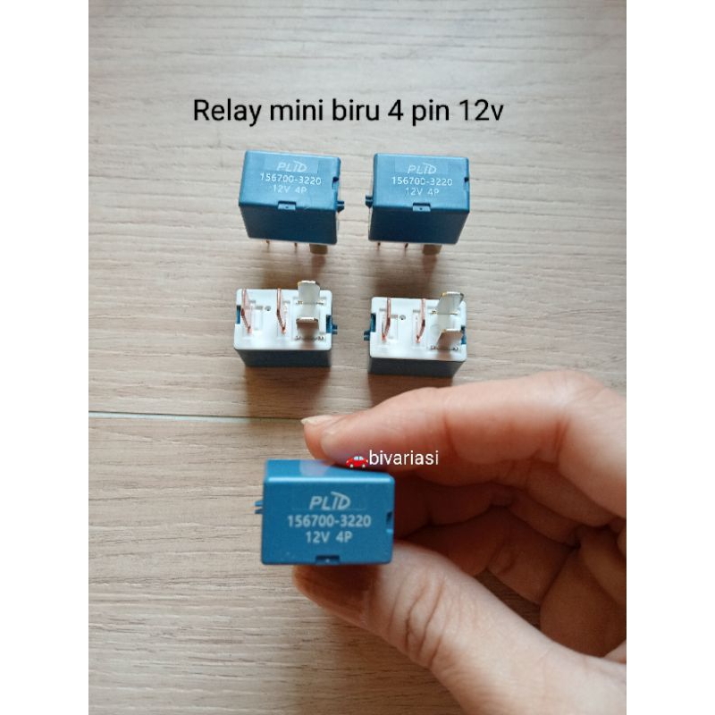 Jual Relay mini untuk lampu mobil 4 pin 12v / relay mini biru 4 pin 12v ...