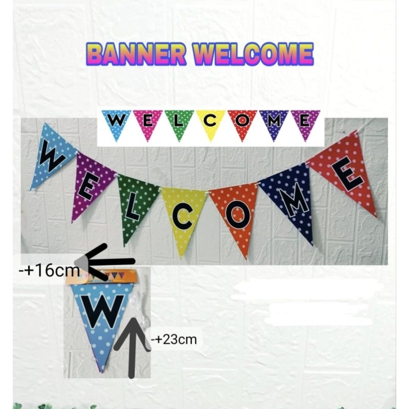 Jual Banner Kertas WELCOME/Banner Segitiga WELCOME | Shopee Indonesia