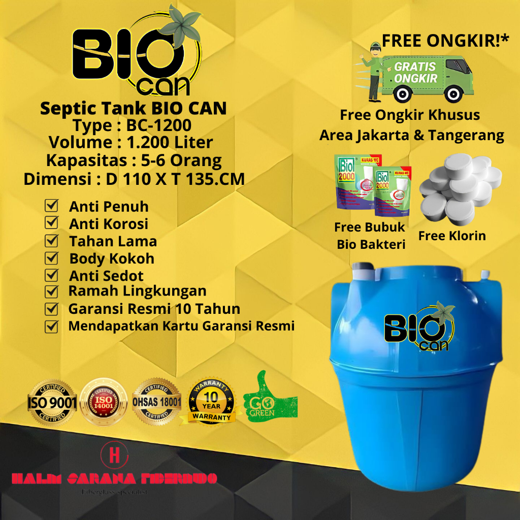 Jual Septic Tank Biotech Biotank Biofilter Biofil Biotaff Sepiteng 1200 ...