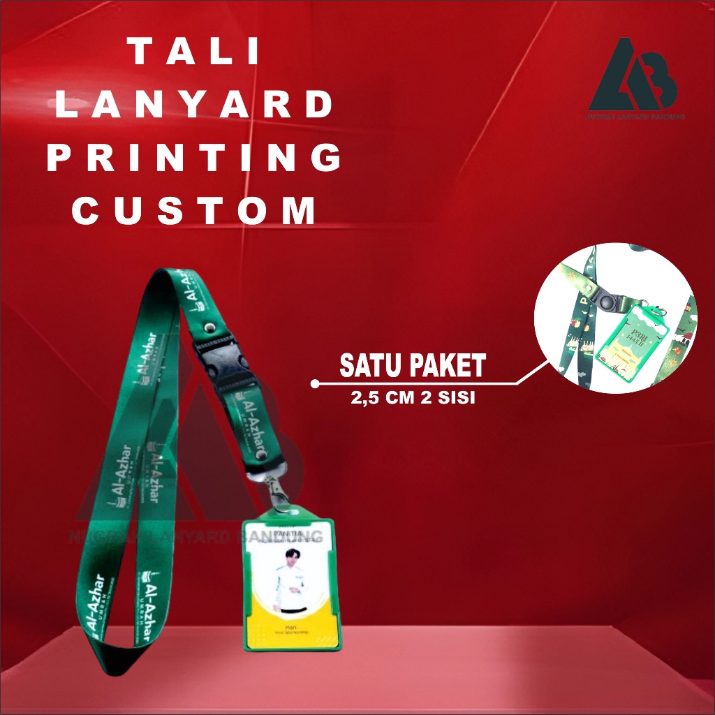 Jual Lanyard id card custome printing 2,5 cm 2 sisi,id card ,frame case ...