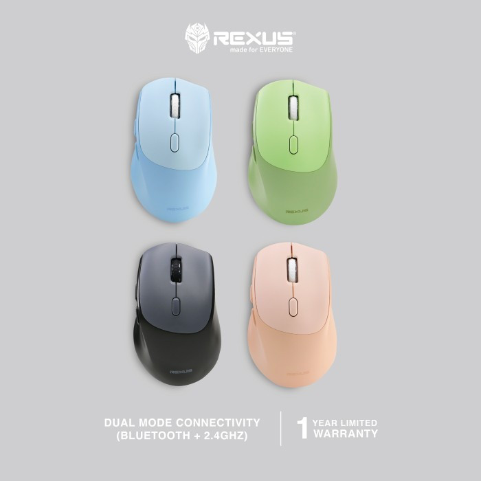 Jual Mouse REXUS Wireless + Bluetooth Office Silent QB300 Recharge ...