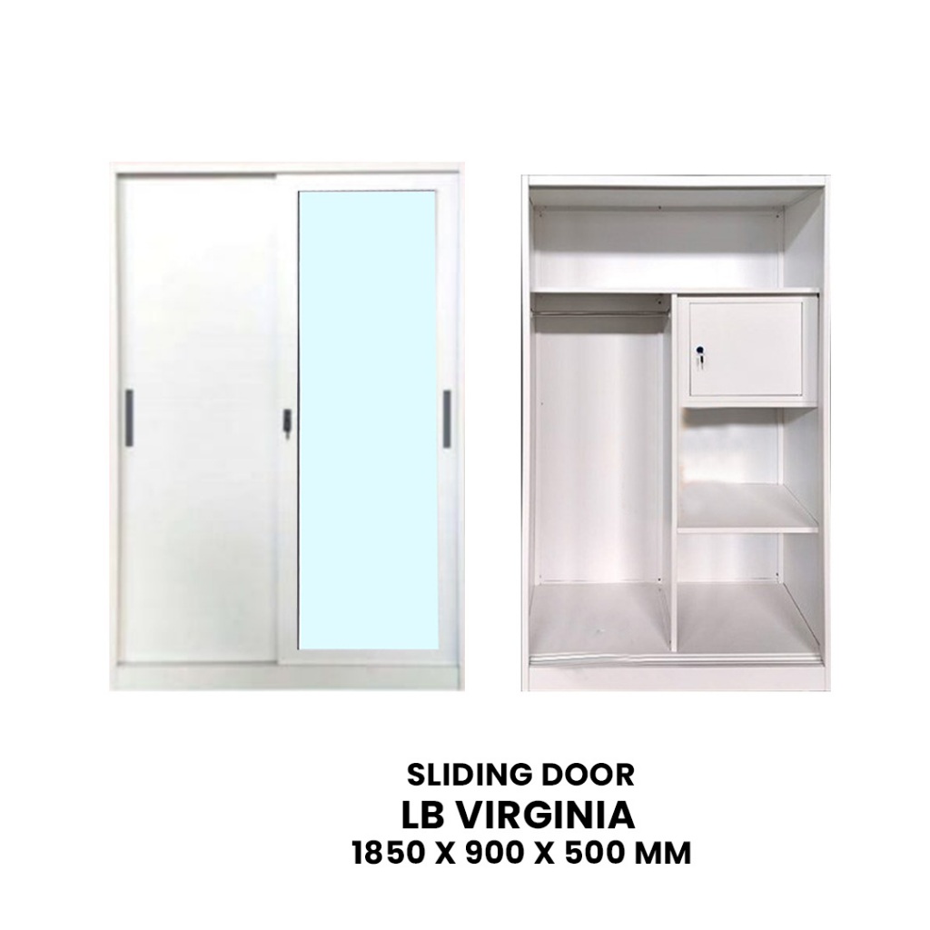 Jual Lemari Baju Besi - Lemari Pakaian Besi Sliding / 2 Pintu / 3 Pintu | Shopee Indonesia