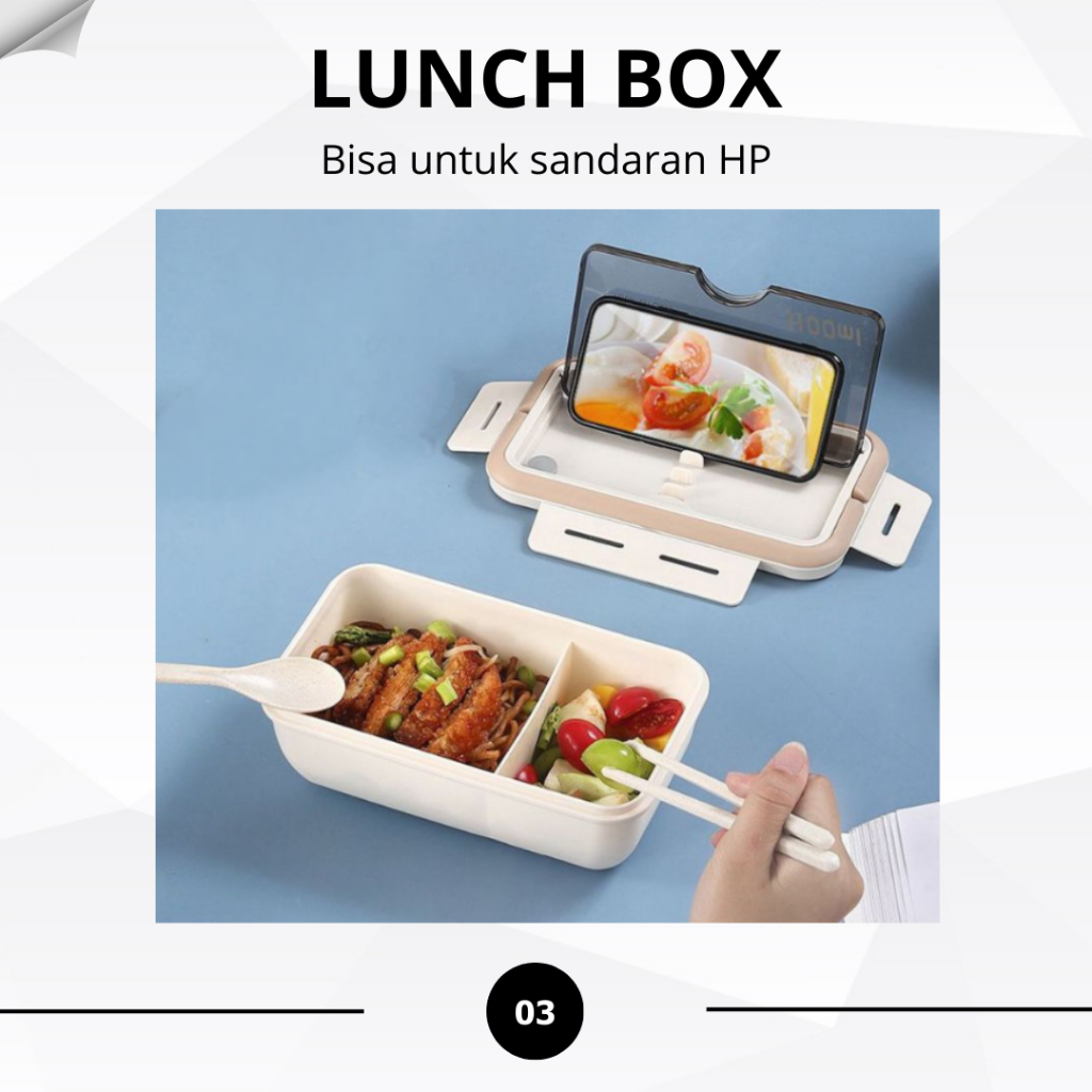 Jual Lunch Box Gagang 1100ml Kotak Makanan 1100ml Tempat Makanan Anak ...