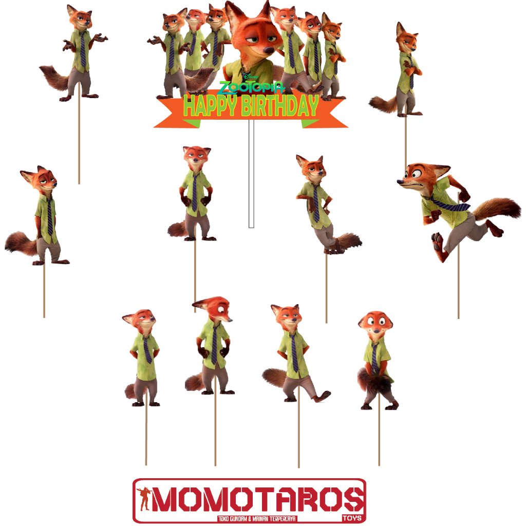 Jual Topper cake Nick solo Zootopia isi 11 pcs | Shopee Indonesia