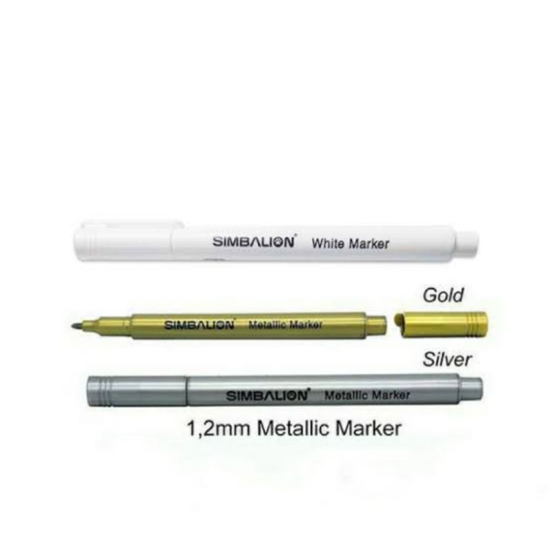 Jual WHITE METALLIC GOLD SILVER PERMANENT MARKER SPIDOL PUTIH EMAS ...