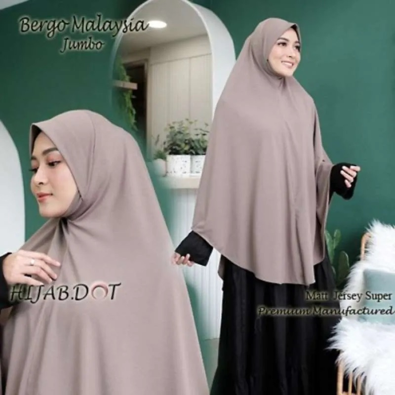 Jual Bergo Dagu XL Malaysia Jersey Premium Jumbo Syari Hijab Jilbab Khimar Terbaru | Shopee ...