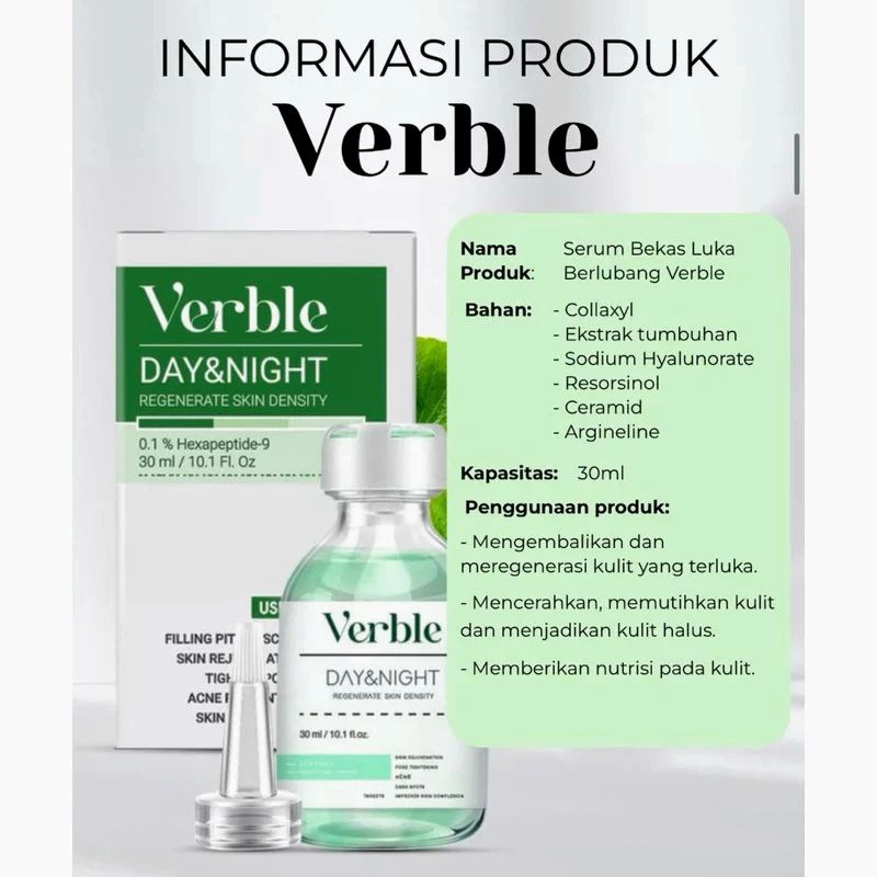 Jual Verble Serum Siang/Malam Untuk Mengatasi Luka Bekas Jerawat ...