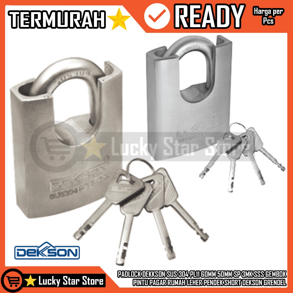 Jual PADLOCK DEKKSON SUS 304 PL11 60MM 50MM SP 3MK SSS GEMBOK PINTU ...