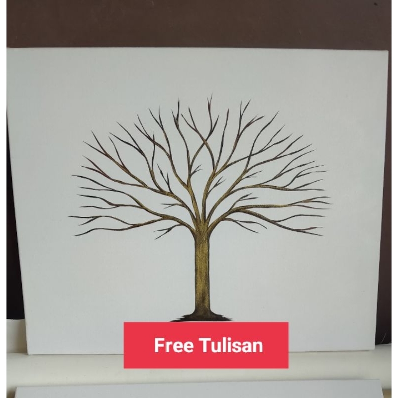 Jual 40x50 Lukisan Pohon dan Ranting untuk tamu undangan pernikahan ...