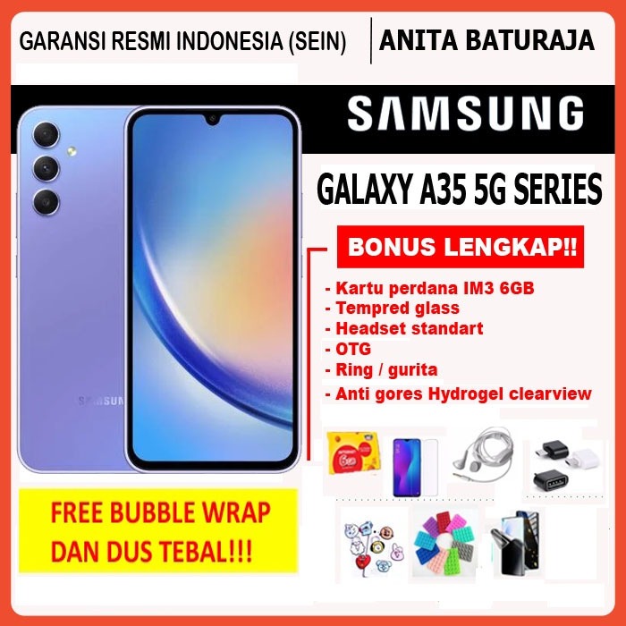 Jual SAMSUNG GALAXY A35 5G RAM 8/128GB DAN RAM 8/256GB NEW GARANSI RESMI | Shopee Indonesia