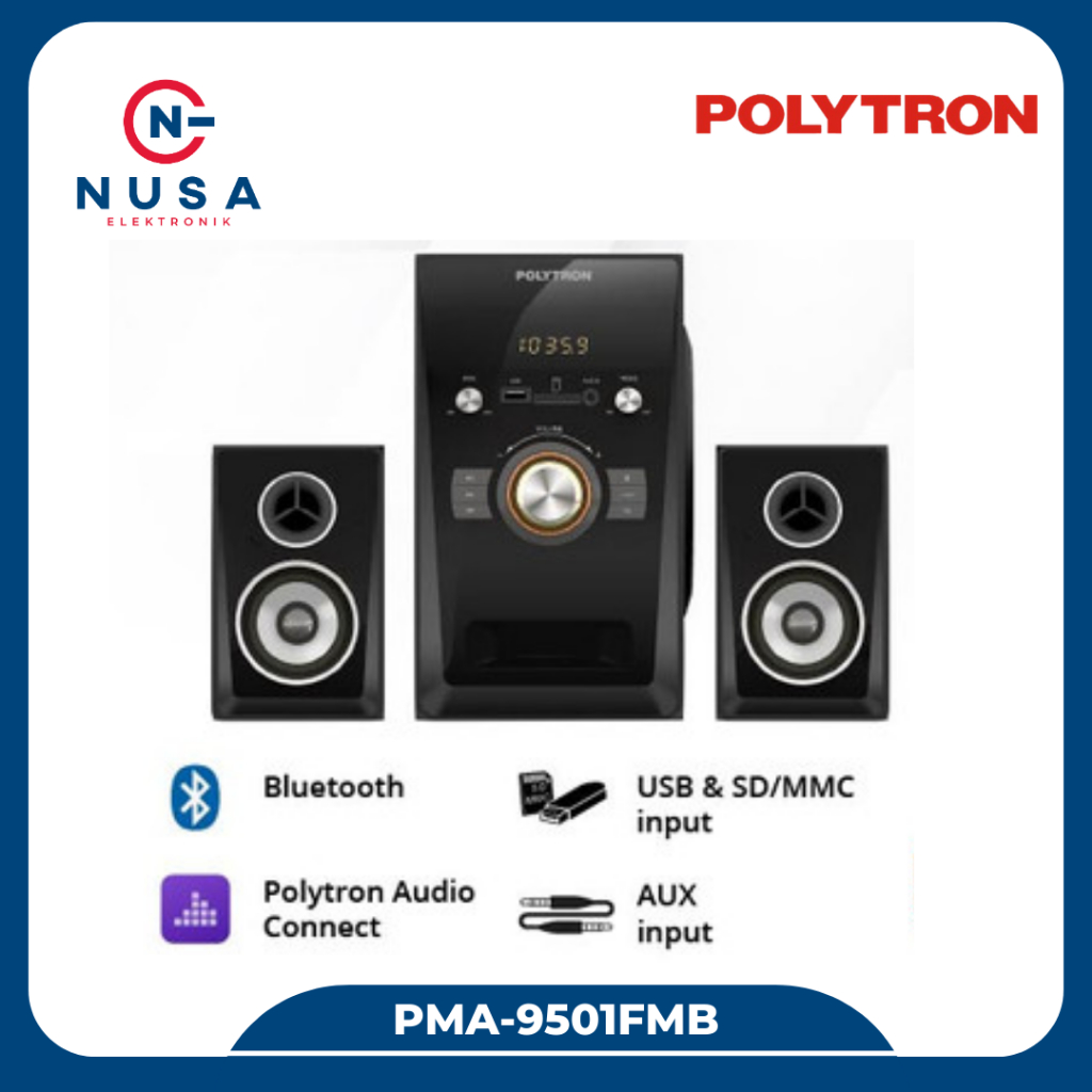 Jual POLYTRON SPEAKER AKTIF PMA9501FMB / PMA9501FMW USB BLUETOOTH ...