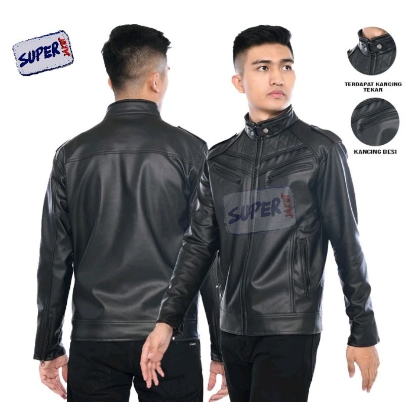 Jual Jaket Motor Pria Punk Rock n Roll Street Style Semi Kulit warna ...
