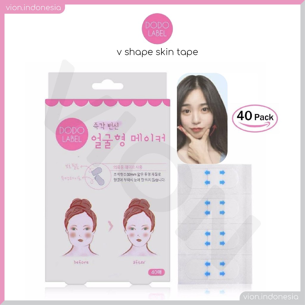 Jual DODO LABEL Selotip Stiker Korea Pembentuk V Shape Wajah Transparant Mengencangkan Pipi ...