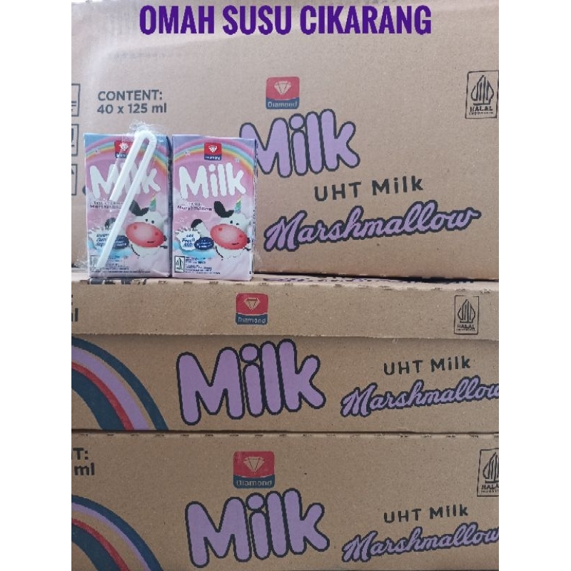 Jual SUSU UHT DIAMOND 125ml MARSHMALLOW | Shopee Indonesia