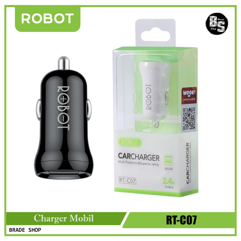 Jual Saver / Charger Mobil Robot RT-C07 2,4A Fireproof Smart Cooling Chip + Kabel Data Micro 2A ...