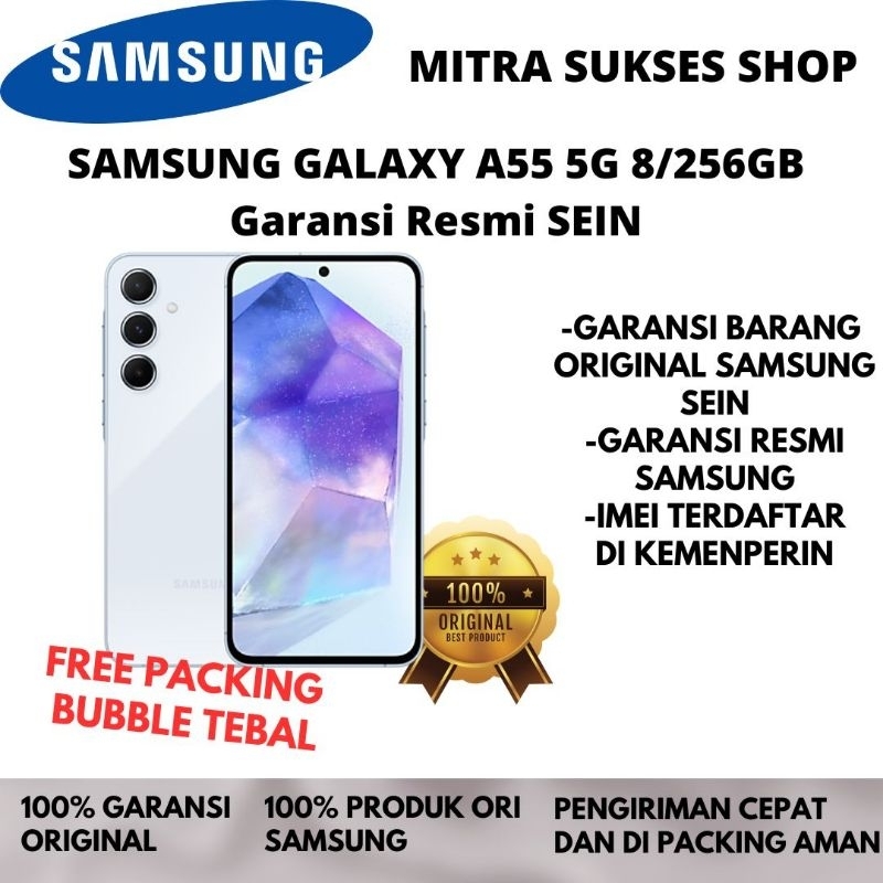 Jual SAMSUNG GALAXY A55 5G 8/256 GB Garansi SEIN Resmi Exynos 1480 NFC ...