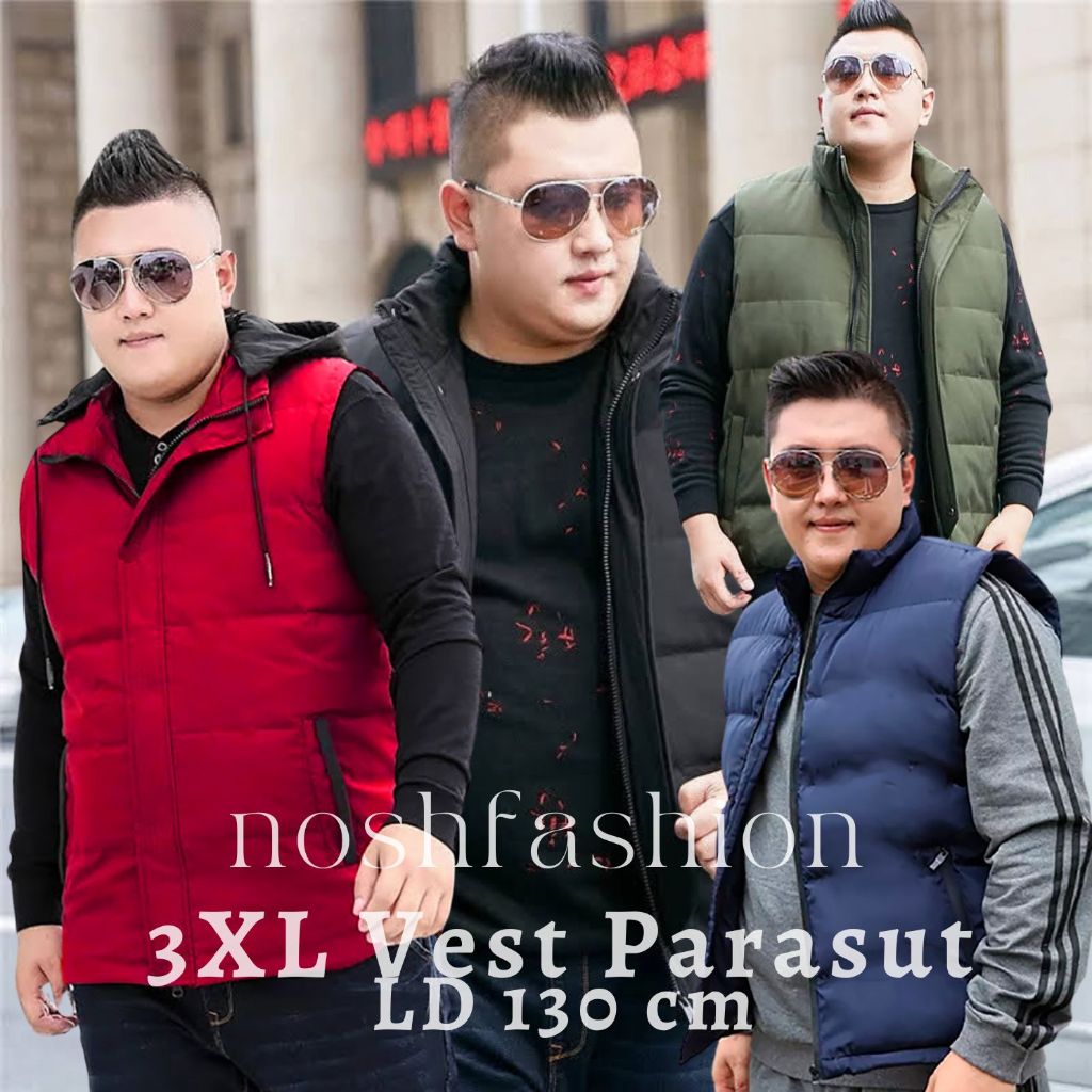 Jual Jaket rompi Parasut Pria Big Size 3XL LD 130 cm / Outer Vest Jumbo ...