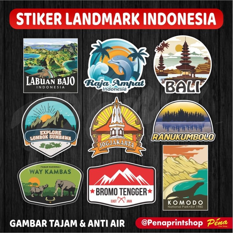 Jual Sticker Stiker Wisata Indonesia / Stiker Gunung Indonesia / Stiker ...
