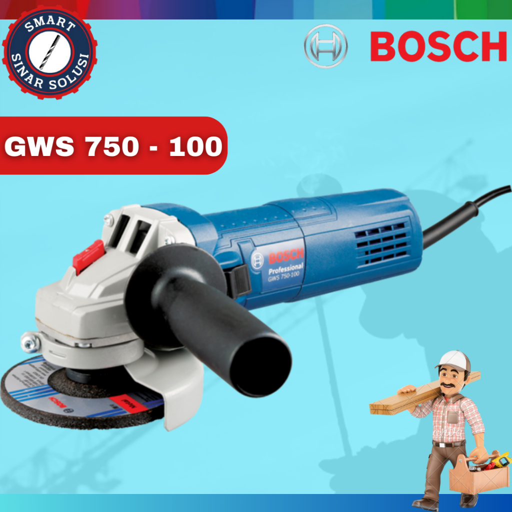 Jual Bosch Angle Grinder / Gerinda Tangan Listrik 100MM 750Watt GWS 750 ...