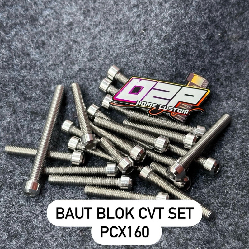 Jual baut blok cvt pcx 160 L stainless custom handmade titanium dan ...