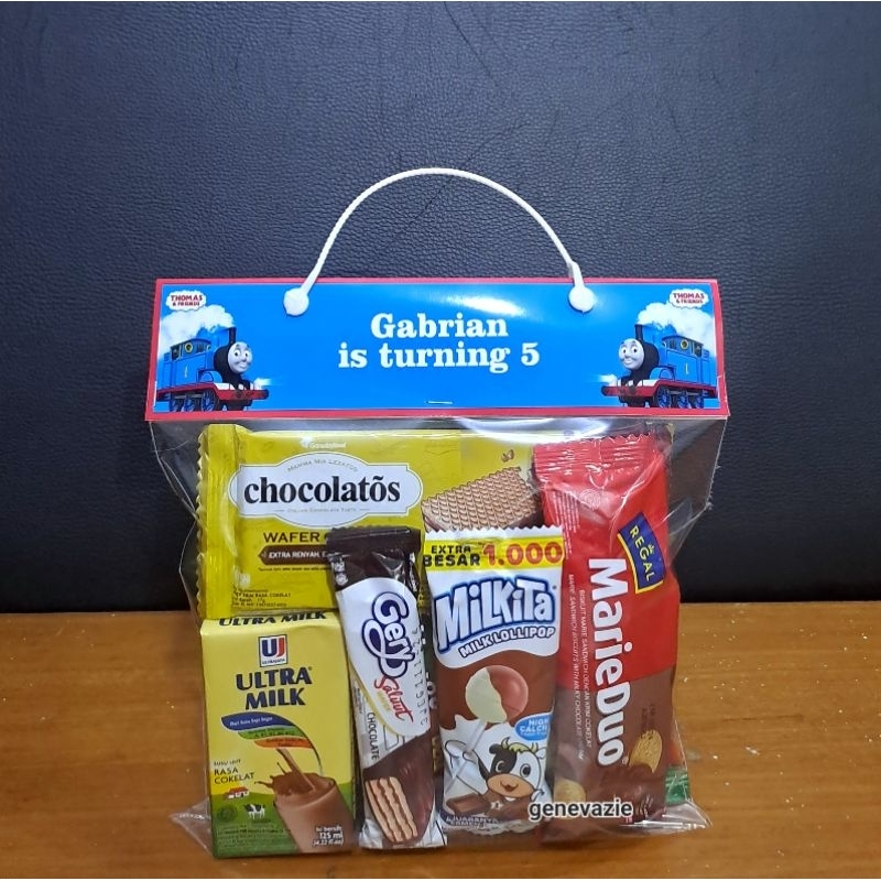 Jual Paket snack ulang tahun kemasan label snack custom/Goodie bag ...